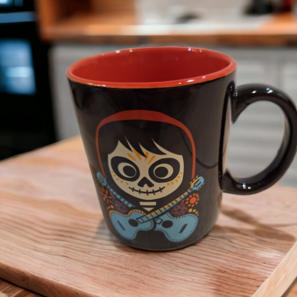 Disney | Dining | Disney Pixar Coco Black Coffee Mug Cup Red Inside ...